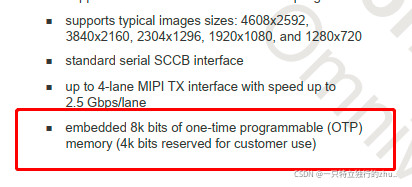 Overview of OTP configuration in the camera module