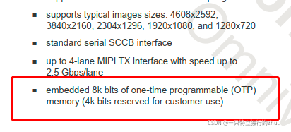 Overview of OTP configuration in the camera module