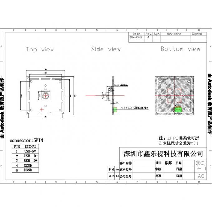 Ultra Compact 1080P 60FPS HD 2MP Camera Module Himax Sensor HM2160